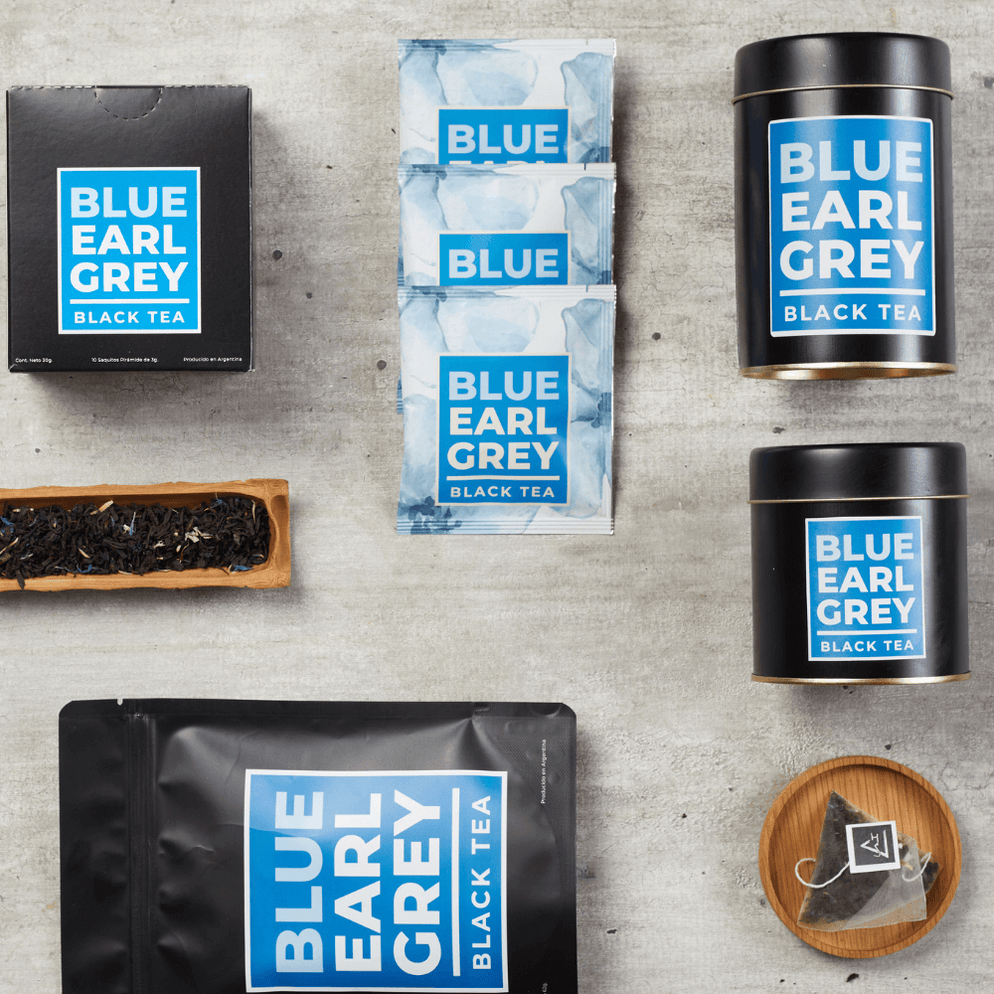 Blue Earl Grey – 10 Pirámides de Té de Ceylon Orgánico con Bergamota ...
